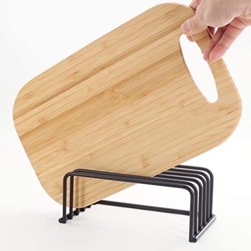 BYTEAIDREX Cutting Board Organizer(0.6 Inch Width Slots)，Cutting Board Holder Stand，Cutting Board Rack，Cutting Board Stand，Cutting Board Storage，Cookie Sheet，Bakeware Organizer Rack for Cabinet