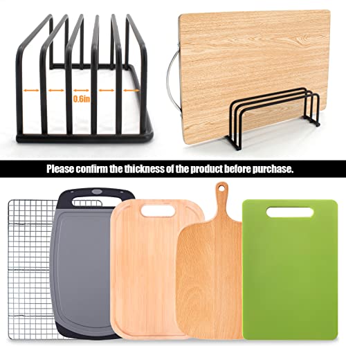 BYTEAIDREX Cutting Board Organizer(0.6 Inch Width Slots)，Cutting Board Holder Stand，Cutting Board Rack，Cutting Board Stand，Cutting Board Storage，Cookie Sheet，Bakeware Organizer Rack for Cabinet