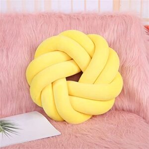 togtlafil creative knot throw pillow soft round braided cushion sofa bedroom garden decor gift,yellow 12in