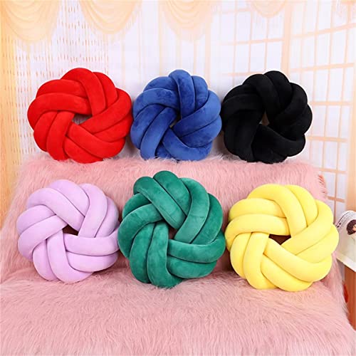 Togtlafil Creative Knot Throw Pillow Soft Round Braided Cushion Sofa Bedroom Garden Decor Gift,Yellow 12in