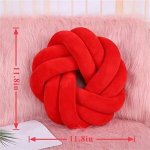 Togtlafil Creative Knot Throw Pillow Soft Round Braided Cushion Sofa Bedroom Garden Decor Gift,Yellow 12in