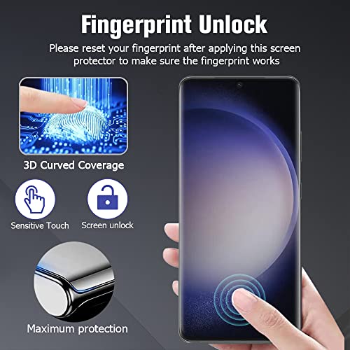 [2+2 Pack] Galaxy S20 Ultra Screen Protector with Camera Lens Protector, 9H Hardness Tempered Glass Ultrasonic Fingerprint Support 3D Curved No Bubbles for Samsung Galaxy S20 Ultra 5G 6.9 Inch