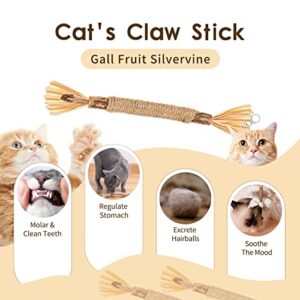 Luystoka 3PCS Silvervine Matatabi Catnip Sticks Natural Cat Chew Sticks, Cat Dental Toy, Catmint Blend Sticks, Teeth Cleaning, Interactive for Kitty, Kittens