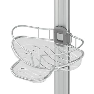 ARTIKA Allegro Extendable Shower Caddy with 1 Mirror and Adjustable Racks and Shelves, Stainless Steel