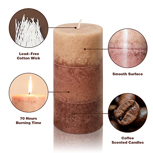 Cafemoon Scented Pillar Candles, Set of 3 Slightly Distorted Pillar Candles