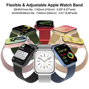 STEEZRD 3 Pack Mesh Metal Bands Compatible with Apple Watch Band 38mm 40mm 41mm 42mm 44mm 45mm 49mm, Stainless Steel Magnetic Loop Strap Wristband for iWatch Ultra Series 9/8/SE/7/6/5/4/3/2/1 Men Women