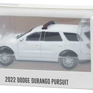 Greenlight 43003-L Hot Pursuit - 2022 Dodge Durango Pursuit Police- White with Light Bar & Push Bar (Hobby Exclusive) 1:64 Scale Diecast