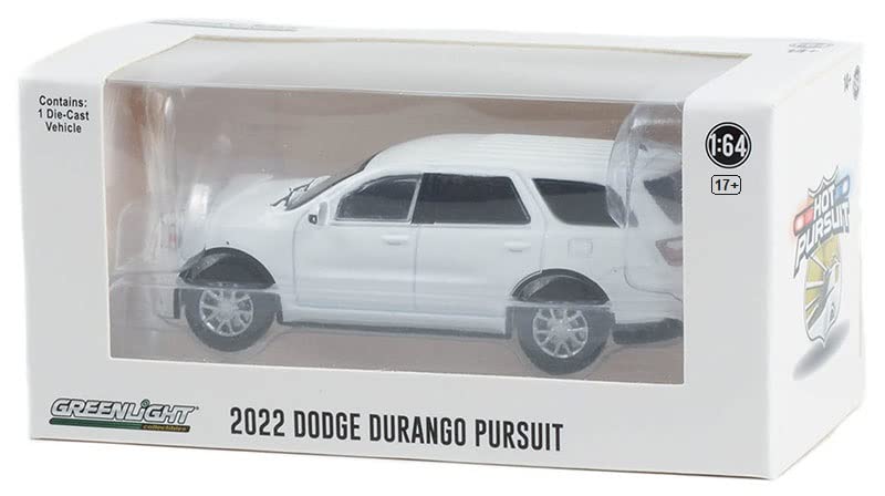 Greenlight 43003-N Hot Pursuit - 2022 Dodge Durango Pursuit Police- White 1:64 Scale Diecast