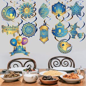 Ramadan Mubarak Decorations Eid Mubarak Hanging Swirl Ceiling Foil Decor Ramadan Decorations for Home Eid Al-fitr Party