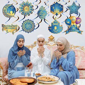 Ramadan Mubarak Decorations Eid Mubarak Hanging Swirl Ceiling Foil Decor Ramadan Decorations for Home Eid Al-fitr Party