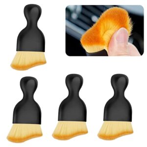 kuhplove zabernim car brush, dashboard cleaner for car interior car interior cleaning tool, soft bristles detailing brush computer keyboard dusting tool (4pieces of zabernim car brush)