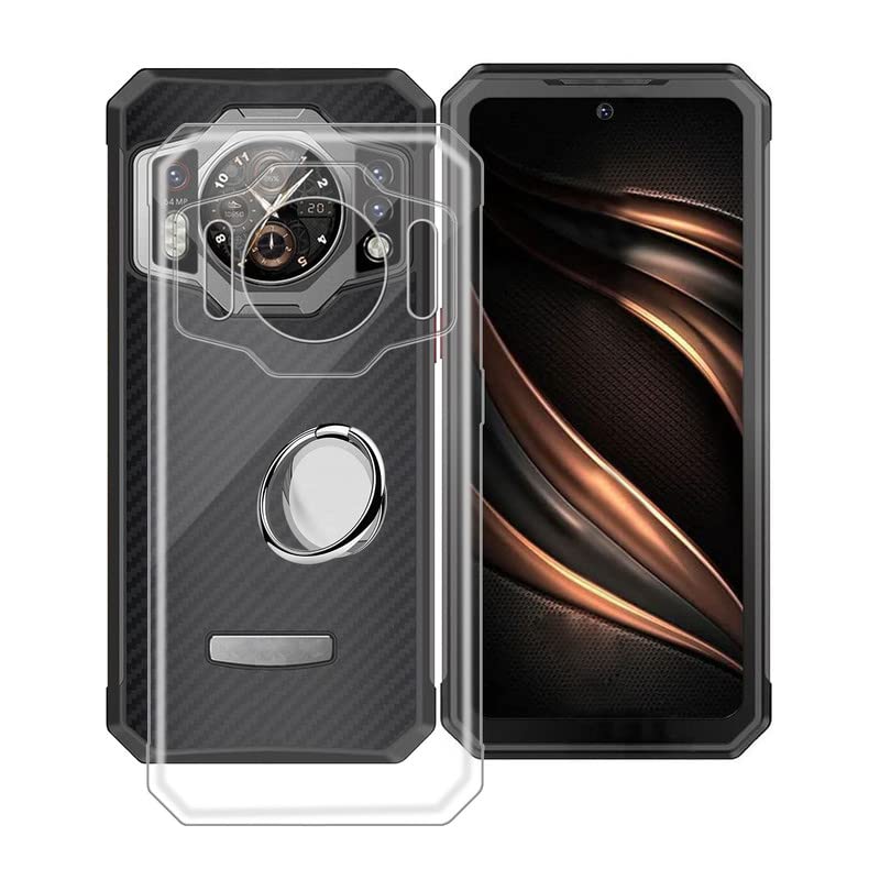 HGJTF Phone Case for Oukitel WP21 Case (6.78 Inch), with 360 Degree Rotation Finger Ring Kickstand, Clear Silicone Shockproof X Anti-Scratch Shell TPU Bumper Soft Cover for Oukitel WP21