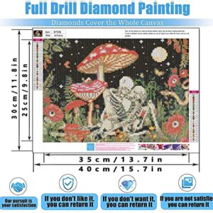 6 Pack Diamond Painting Kits for Adults - Mushroom Flower Butterfly Skeleton Moon DIY 5D Diamond Art Kits Full Drill Diamond Dots Paintings with Diamonds Gem Art and Crafts Home Decor 12x16inch