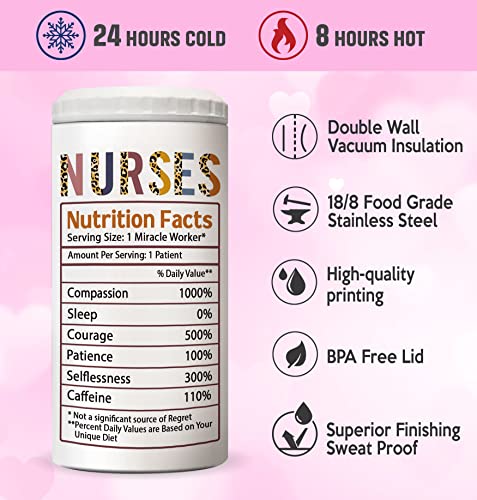 Nurse Gifts for Women, Gifts for Nurses Women - Nurse Accessories For Work - Nurse Gifts for Birthday, Nurses Week, Appreciation Week, Graduation - Nurse Present, Nurse Tumbler Can Cooler 16 Oz