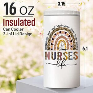 Nurse Gifts for Women, Gifts for Nurses Women - Nurse Accessories For Work - Nurse Gifts for Birthday, Nurses Week, Appreciation Week, Graduation - Nurse Present, Nurse Tumbler Can Cooler 16 Oz