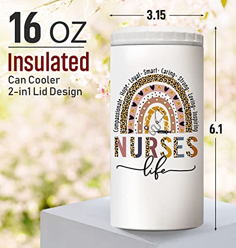 Nurse Gifts for Women, Gifts for Nurses Women - Nurse Accessories For Work - Nurse Gifts for Birthday, Nurses Week, Appreciation Week, Graduation - Nurse Present, Nurse Tumbler Can Cooler 16 Oz