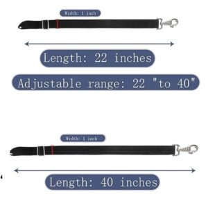 Premium Horse Blanket Sheet Leg Straps, Replacement Stretchy Belly Strap with Swivel Snaps and Loop End, Adjustable Length from 22 to 40 Inch Black (2 Pcs)