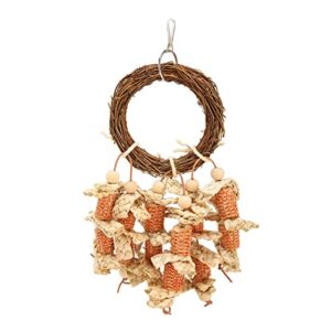 Wooden Chew Toys Wood Bird Chewing Toy Bird Swing Chewing Toy Corn Cobs Climbing Exercising Parakeets Perch Bite Toy for Budgies Lovebirds Bird Swing Chewing Toy