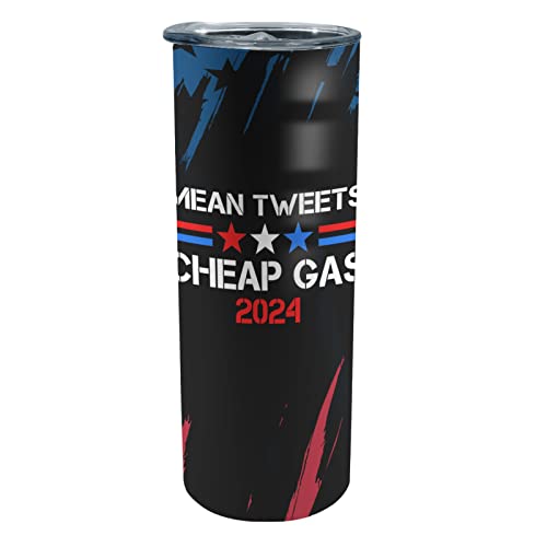 20 oz Water Bottle desantis Coffee Mug, mean tweets cheap gas 2024 Water Bottles with Straw and Lid Thermo Coffee Travel Mug Glitter Cups Gift Uncle