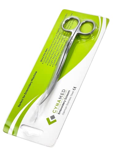 1 EA Professional Large Double-Curved Machine Embroidery Scissors - 6" Double curved bent handle -Stainless Steel Embroidery Scissors Supplies