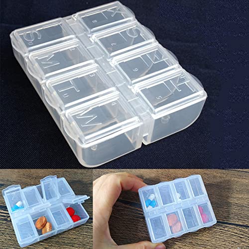 Clear Weekly Pill Case Pill Storage Box Transparent Travel Pill Organizer Food Grade PP Material Convenient to Carry (1)