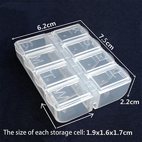 Clear Weekly Pill Case Pill Storage Box Transparent Travel Pill Organizer Food Grade PP Material Convenient to Carry (1)