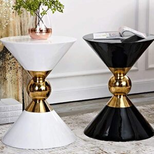 DLOETT Style Living Room Side Tables Gold Tea-Table Sofa End-Table White and Black Side Coffee Table (Color : D)