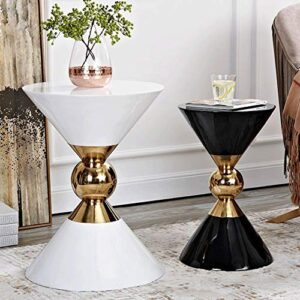 DLOETT Style Living Room Side Tables Gold Tea-Table Sofa End-Table White and Black Side Coffee Table (Color : D)