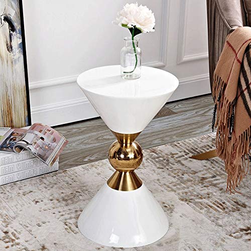 DLOETT Style Living Room Side Tables Gold Tea-Table Sofa End-Table White and Black Side Coffee Table (Color : D)