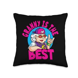 cool granny grandma tattooed tattoo granny best grandma throw pillow, 16x16, multicolor