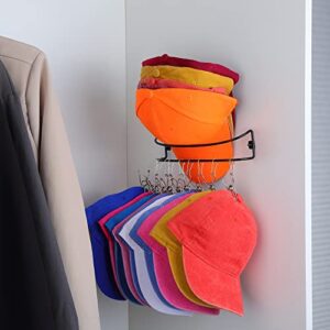 Taozun Hat Racks for Baseball Caps - 2 Packs Hat Organizer Wall Mount Hat Holder Hat Storage for Ball Caps Winter Beanie, At Least 30 Caps (2 Hat Rack with 20 Hat Storage Clips)