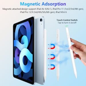 Stylus Pen for iPad 9th 10th Generation Pencil 2018-2023, Palm Rejection,Magnetic, Fast Charge Apple Pencil iPad 10/9/8/7/6th Gen, iPad Pen Air 2019-2022, Mini 6, iPad Pro 11/12.9 Gen 6 iPad Pencil