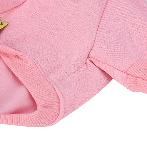 Clothes for Teacup Cotton Small T-Shirt Puppy Fashion Sweatshirt Costume Pet Blend Pet Small Dog Clothes Hooded Shirt Fleece Puppy Coat Apparel (Medium, Pink)