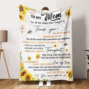 benecharm gifts for mom, mom birthday gifts blanket from daughter son 60"x50" - to my mom soft cozy throw blanket for thanksgiving, christmas