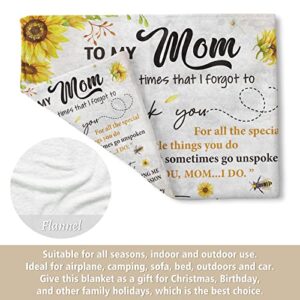 BeneCharm Gifts for Mom, Mom Birthday Gifts Blanket from Daughter Son 60"x50" - to My Mom Soft Cozy Throw Blanket for Thanksgiving, Christmas