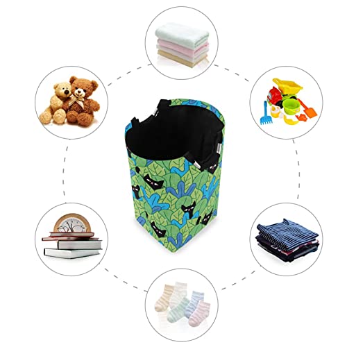 Kigai Cartoon Black Cat Laundry Basket Large Collapsible Waterproof Laundry Hamper with Handles Portable Storage Basket Dirty Clothes Toys Organizer for College Dorms, Nursery, Bathroom