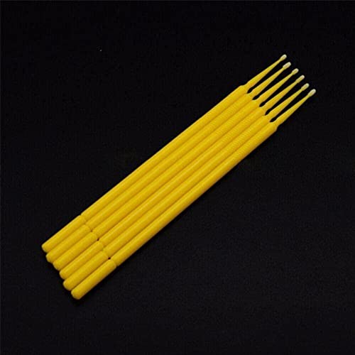 1mm Micro Tips Car Up Paint Micro Brush Small Applicator Cleaning Tools Color Auto Accessory Yellow 100pcs