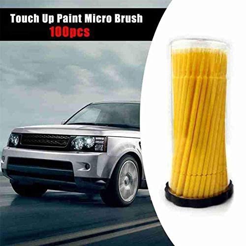 1mm Micro Tips Car Up Paint Micro Brush Small Applicator Cleaning Tools Color Auto Accessory Yellow 100pcs