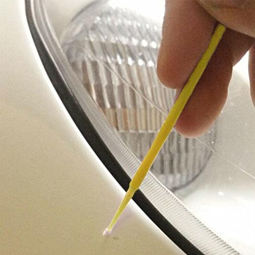 1mm Micro Tips Car Up Paint Micro Brush Small Applicator Cleaning Tools Color Auto Accessory Yellow 100pcs