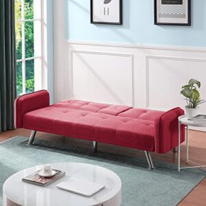 ERDAYE 64 inches Modern Loveseat Sofa, Red