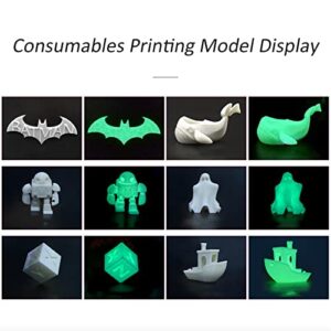 Glow in The Dark Luminous PLA Filament 1.75mm, 3D Printer Filament, Dimensional Accuracy +/- 0.02mm, 1kg Spool for All FDM 3D Printer, Glow in The Dark - Green