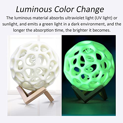 Glow in The Dark Luminous PLA Filament 1.75mm, 3D Printer Filament, Dimensional Accuracy +/- 0.02mm, 1kg Spool for All FDM 3D Printer, Glow in The Dark - Green