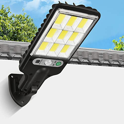 3 Modes IP65 Waterproof Durable Outdoor Solar Powered Street Lights Dusk to Dawning with Motion Sensor LED Floods Light for Yards, Farms,Parking Lot, Drive-Way (A)