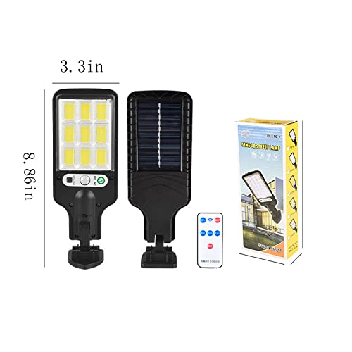 3 Modes IP65 Waterproof Durable Outdoor Solar Powered Street Lights Dusk to Dawning with Motion Sensor LED Floods Light for Yards, Farms,Parking Lot, Drive-Way (A)