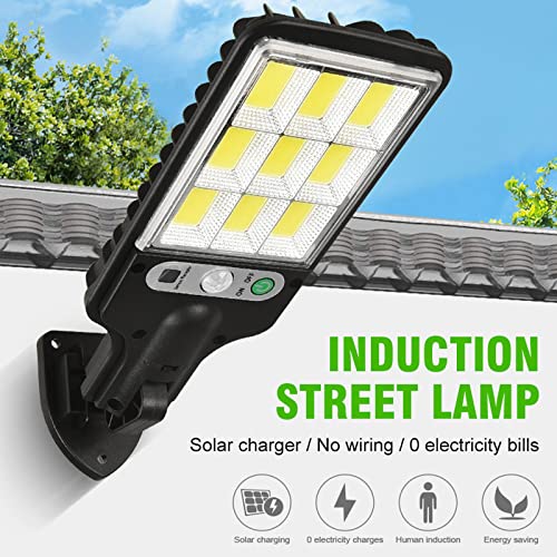 3 Modes IP65 Waterproof Durable Outdoor Solar Powered Street Lights Dusk to Dawning with Motion Sensor LED Floods Light for Yards, Farms,Parking Lot, Drive-Way (A)