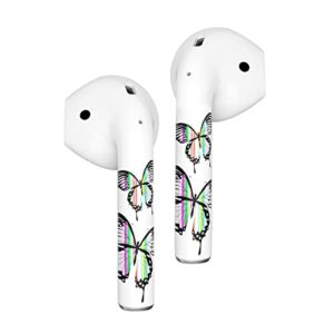 rockmax holographic stickers for airpods 2, premium butterfly airpods skins, new airpods wrap skin with built-in applicator (245ls)