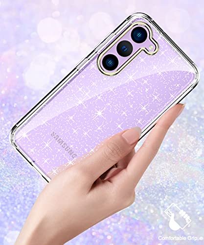 Hocase for Galaxy S23 Plus Case, (with 2 Screen Protectors + 1 Camera Protector) Shockproof Soft TPU+Hard Plastic Full Body Protective Case for Samsung Galaxy S23 Plus 5G (6.6") 2023 - Glitters