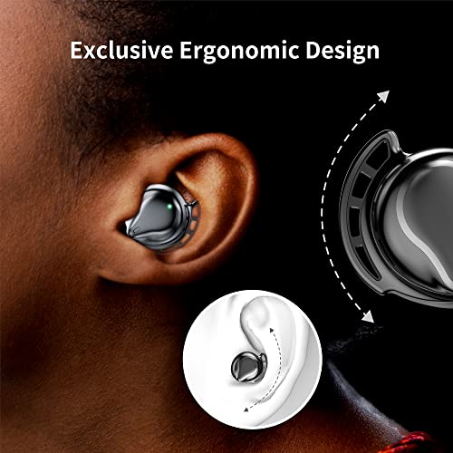 Emuael Wireless Earbuds Bluetooth,IPX8 Waterproof Earbuds with Wireless Charging Case & Power Digital Display Bluetooth Earbuds 180Hours Playtime with HiFi-5.2 Bluetooth Earbud with Microphone