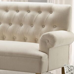 Rosevera Hermosa para Sala Love Seats Furniture Sofa in a Box Long Couches for Living Room Settee Loveseat, Standard, Velvet Beige