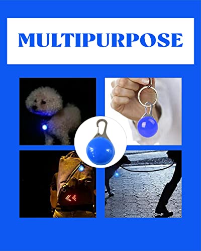 JayJos clip-on pet safety light, LED glow in the dark lights for your pet, weather resistant safety flashing lights for dogs, cats ,night walking, campers and bicycling Gifts For Pets, Keychain Light Blue